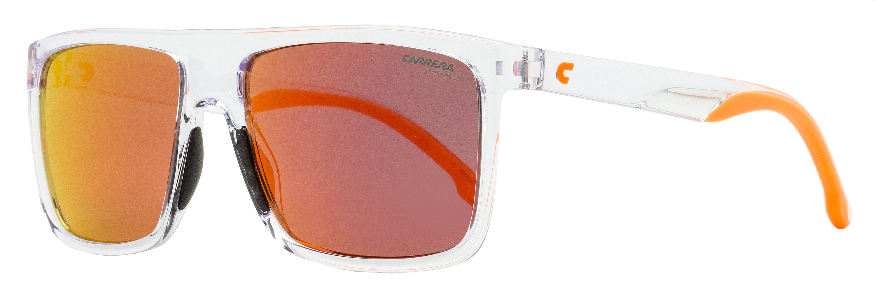 Carrera Flat-Top Rectangular Sunglasses 8055/S 900UZ Crystal/Orange 58 ...