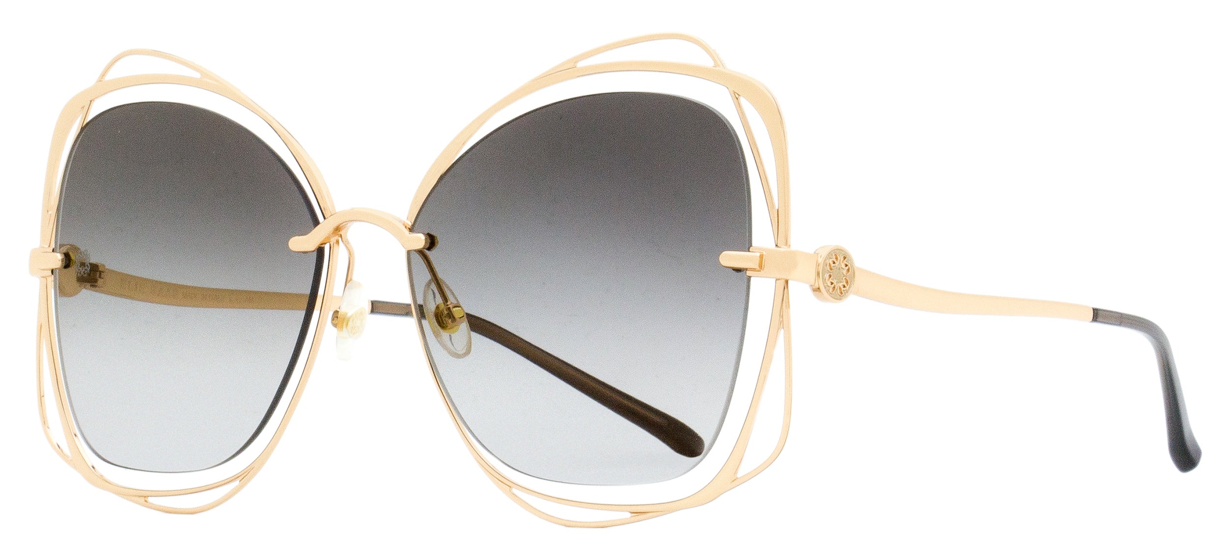 Elie Saab Halo Sunglasses ES043/S DDB5B Gold/Black 59mm – Stepani Style