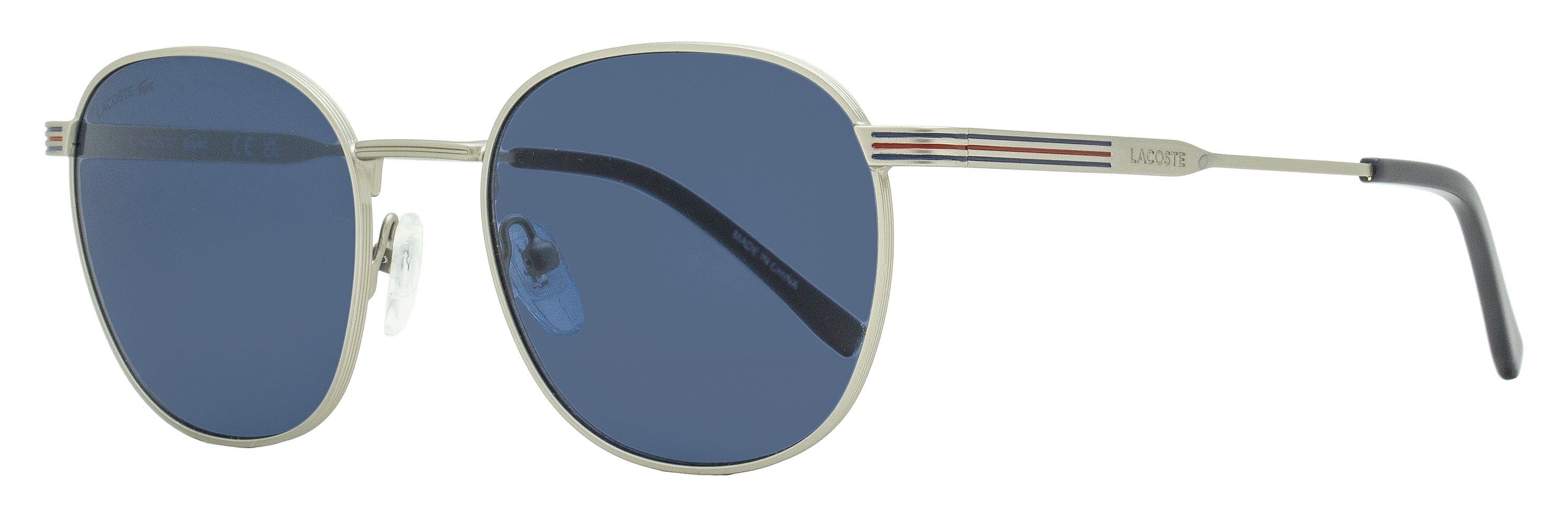 Lacoste Oval Color Stripe Sunglasses L251S 012 Matte Palladium 52mm ...