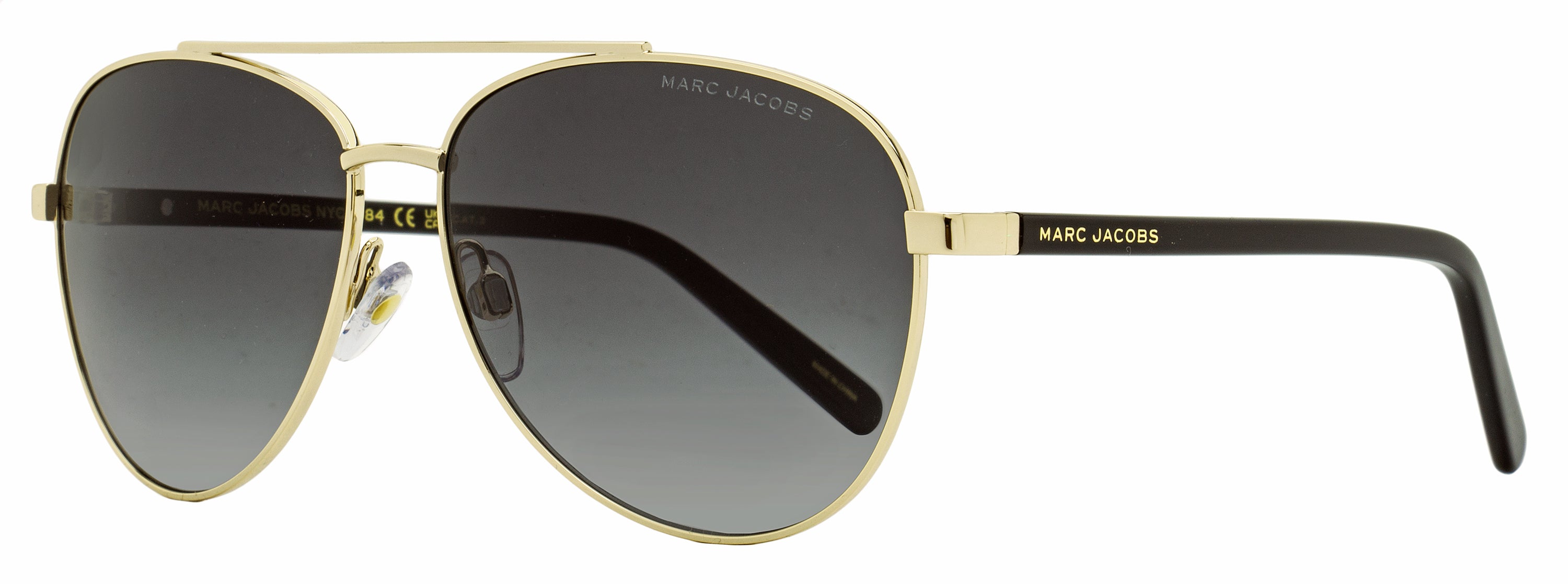 Marc Jacobs Classic Pilot Sunglasses Marc 760/S RHL9O Gold/Black 60mm ...