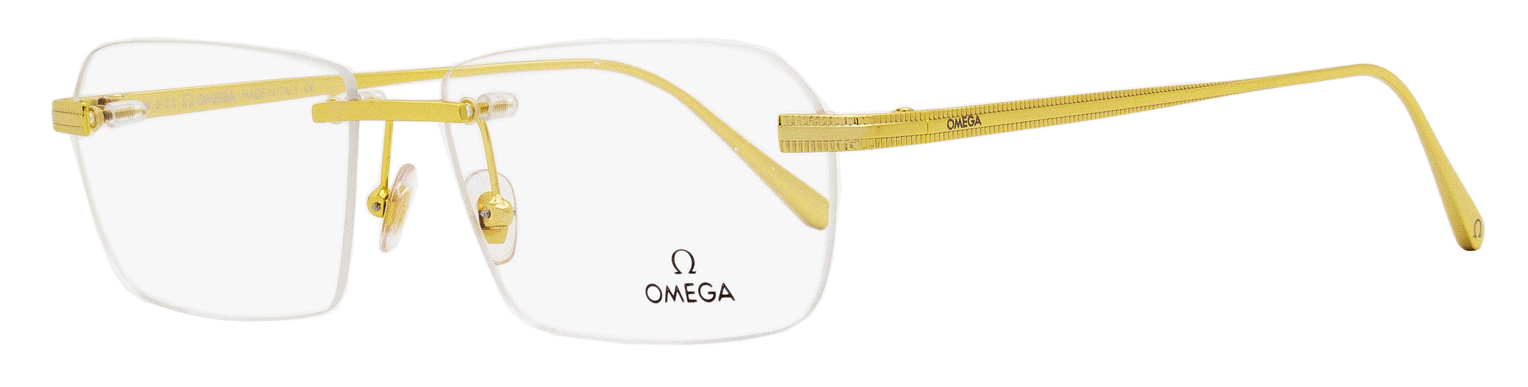 Omega Rimless Eyeglasses OM5015H 030 Gold 56mm – Stepani Style