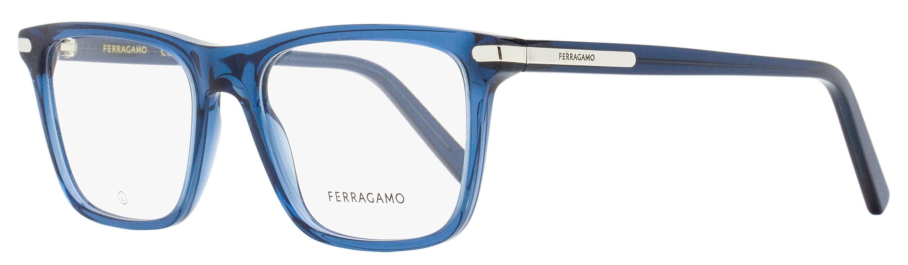 Ferragamo Rectangular Eyeglasses SF2959N 414 Crystal Navy Blue 55mm ...